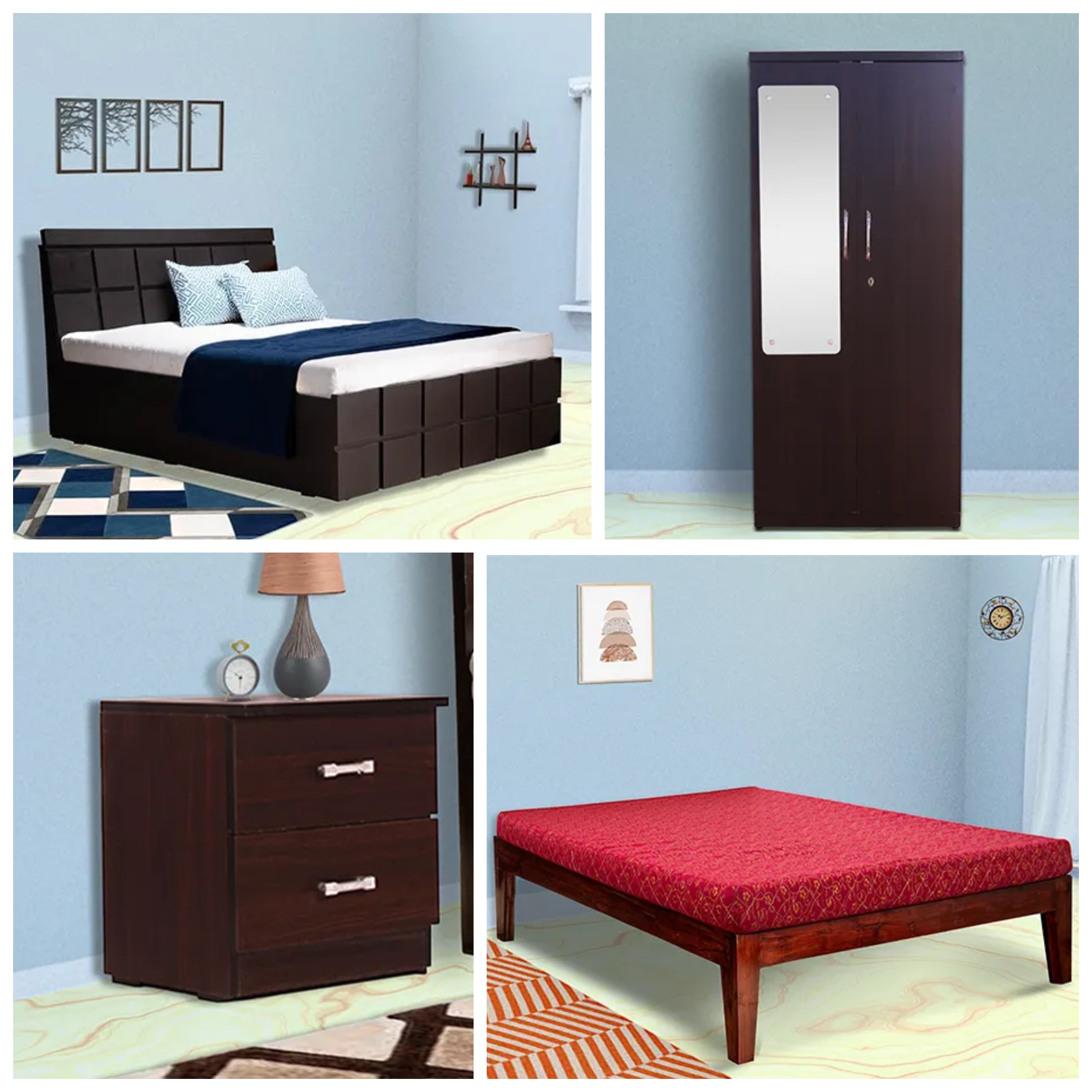 Bedroom Package 3 King Bed On Rent | ThinkRenta.com